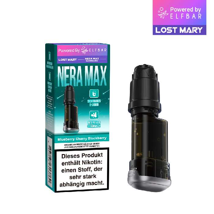 ELFBAR LOST MARY NERA MAX Refill Container Blueberry Cherry Blackberry ...