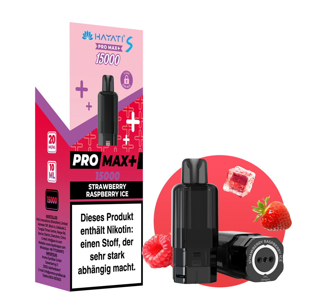 Hayati Pro Max+ 15K Pod Strawberry Raspberry Ice | 24vapestore.de