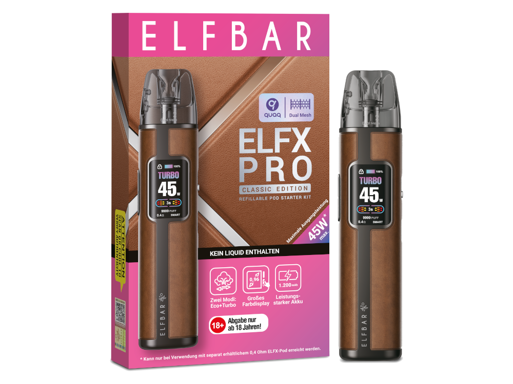 ELFBAR ELFX Pro - Pod Kit - 1200 mAh - Farbe: Cowboy Brown | 24vapestore.de